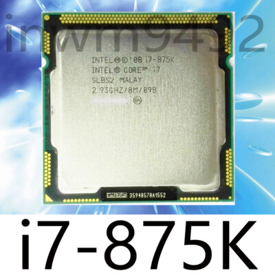 Intel Core i7-875K 2.93-3.6 GHz 4-Core 8M LGA 1156 Cache 95W CPU ...
