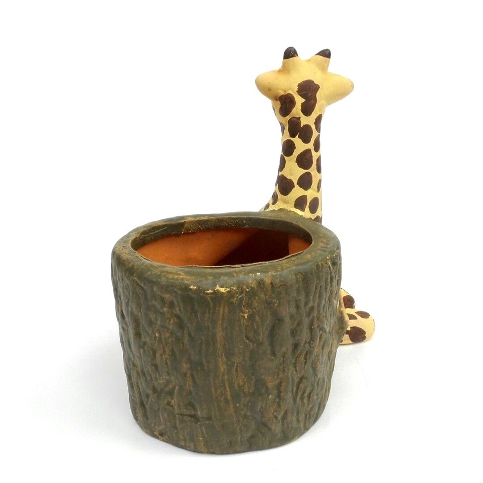 Giraffe Planter Terracotta Flower Pot Safari Animal Indoor Outdoor Home ...