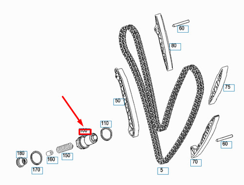 NEW MERCEDES-BENZ GLK X204 TIMING CHAIN TENSIONER A2720500111 ORIGINAL ...