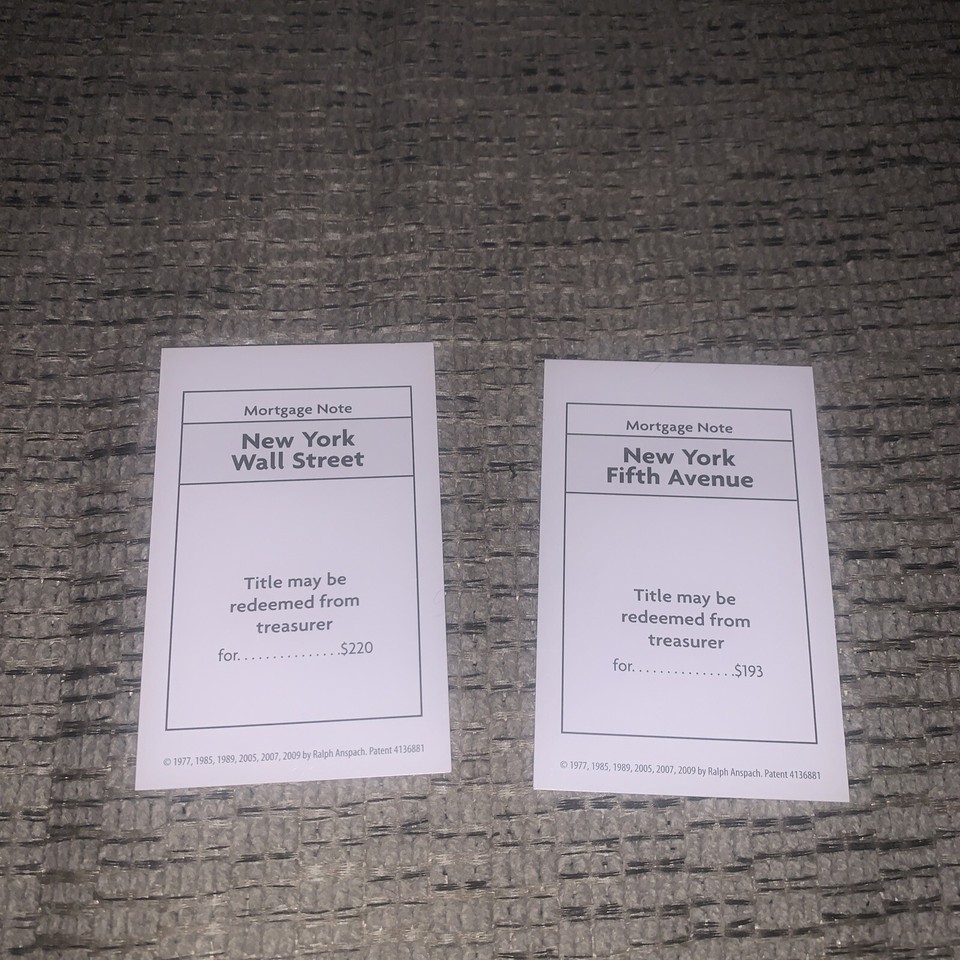 Anti-Monopoly Game Parts Pieces - New York Orange Property Cards Only ...