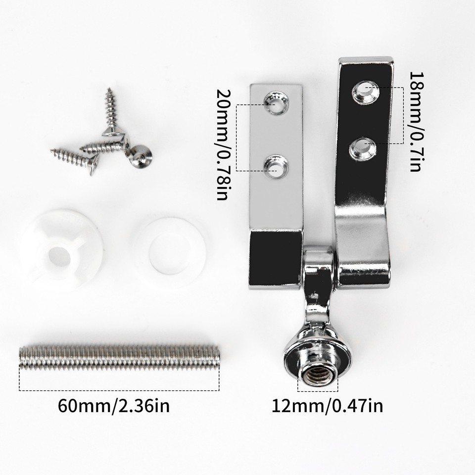 Universal Toilet Seat Hinges, Chrome-Plated Metal Hinges with Bolts Screws Nuts 717020350090| eBay