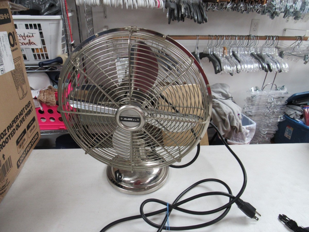 Desk Fan Restoration Hardware Circa 1919 12" GE 2 Star Brass Painted