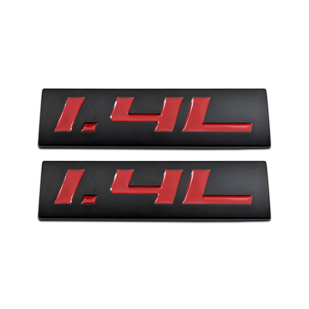 2x Metal Fender Trunk Black & Red 1.4L Logo V6 V8 Emblem Engine SUV Car ...