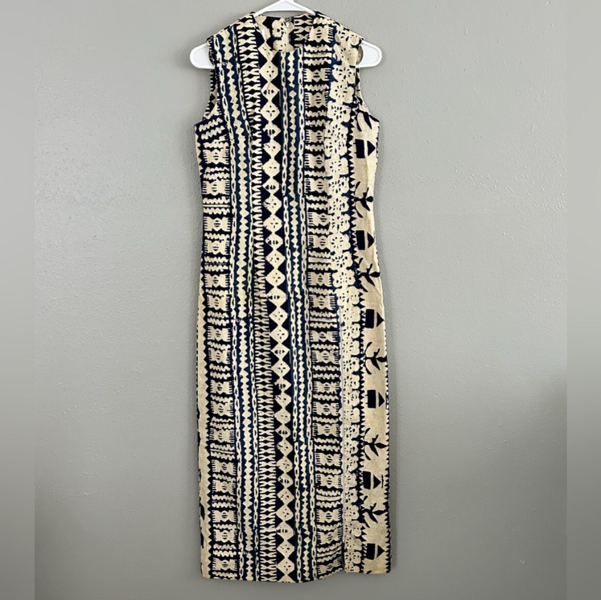 Vintage Serbin of Florida Muriel Ryan Tribal Batik Maxi Dress Zipper ...