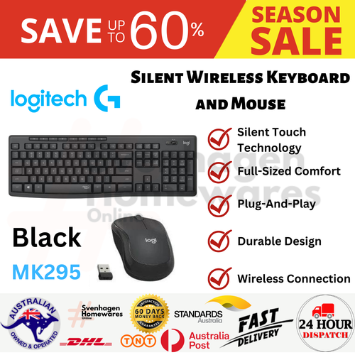 Logitech Advanced Wireless Silent Touch Standard Keyboard and Mouse ...