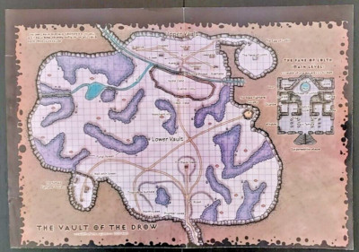 TSR The Vault of the Drow Poster Map 10" x 14", Dungeons and Dragons | eBay