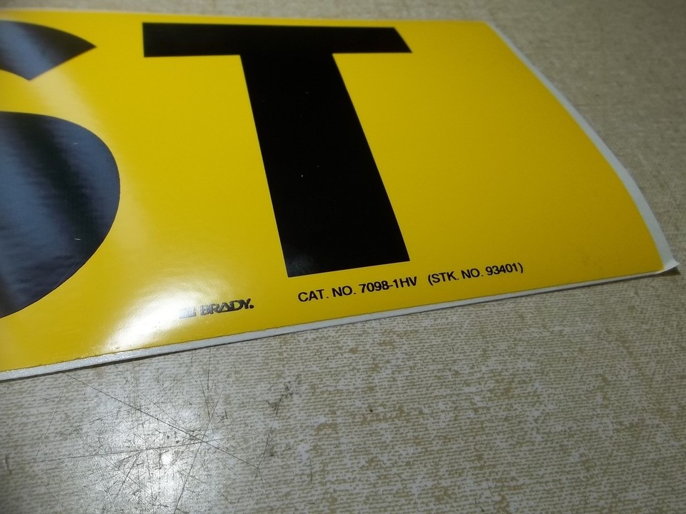 NEW Brady 93401 Exhaust Safety Label Decal 7098-1HV *FREE SHIPPING* | eBay