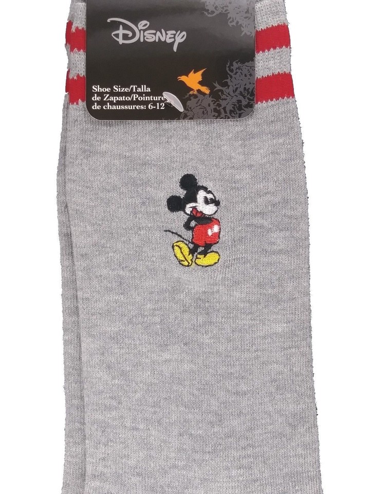 Disney Mickey Mouse Socks sz M/L Medium/Large (6-12) Grey | eBay