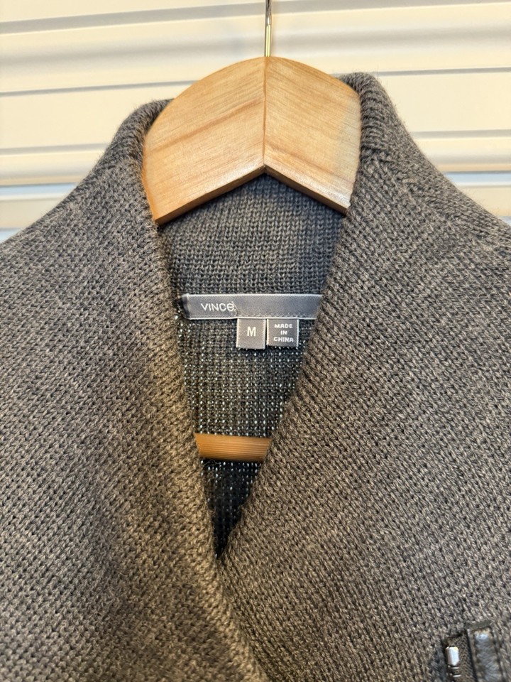 Vince Gray Cross Zip Sweater Women’s Size M 100% Wool | eBay