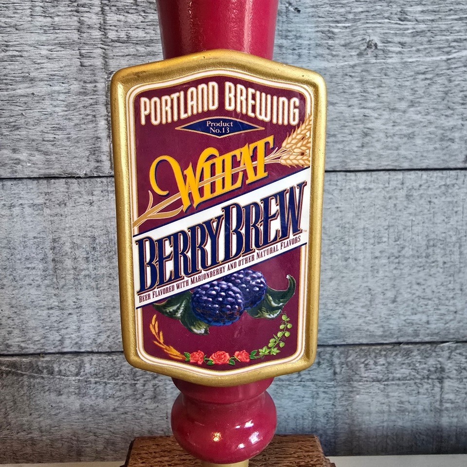 Portland Brewing Sweet Berry Brew Wooden Beer Tap Handle Red Gold | eBay