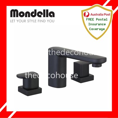 Mondella Rumba Basin Tap Set 3 piece Matt Black - 1/4 ceramic disc ...