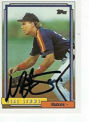 MIKE SIMMS SIGNED 1992 TOPPS #463 - HOUSTON ASTROS | eBay