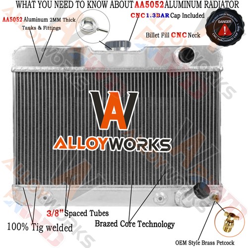 4 Row Aluminum Cooling Radiator For 1962 1963 Buick Skylark Special 3 ...