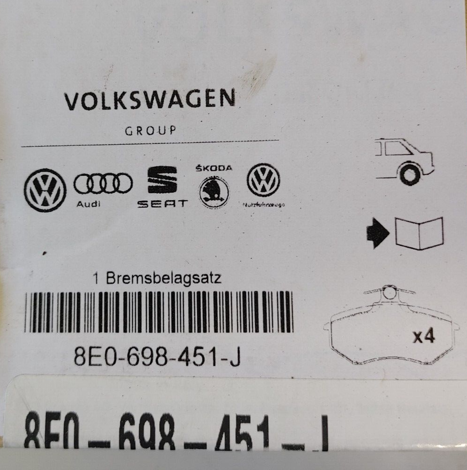 New Genuine OEM Audi A4 RS4 S4 Rear Disc Brake Pad Set 8E0-698-451-J | eBay