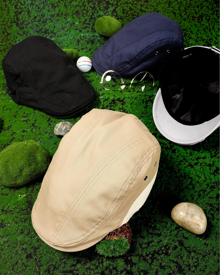 4 Pieces Newsboy Hats for Men Summer Cabbie Cap Newsboy Flat Capivy Cap ...