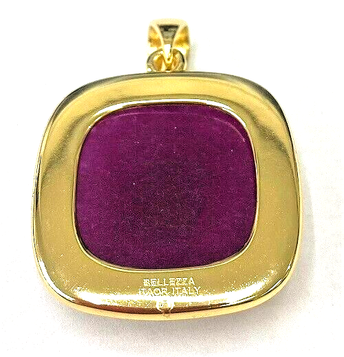 HSN Bellezza Jewelry Collection Bronze Red Quartzite Cushion Pendant | eBay