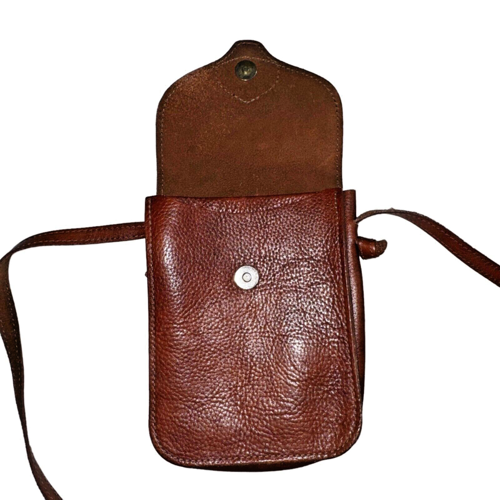 Brown Leather Cross Body Bag Medallion Purse Handbag Adjustable Strap ...