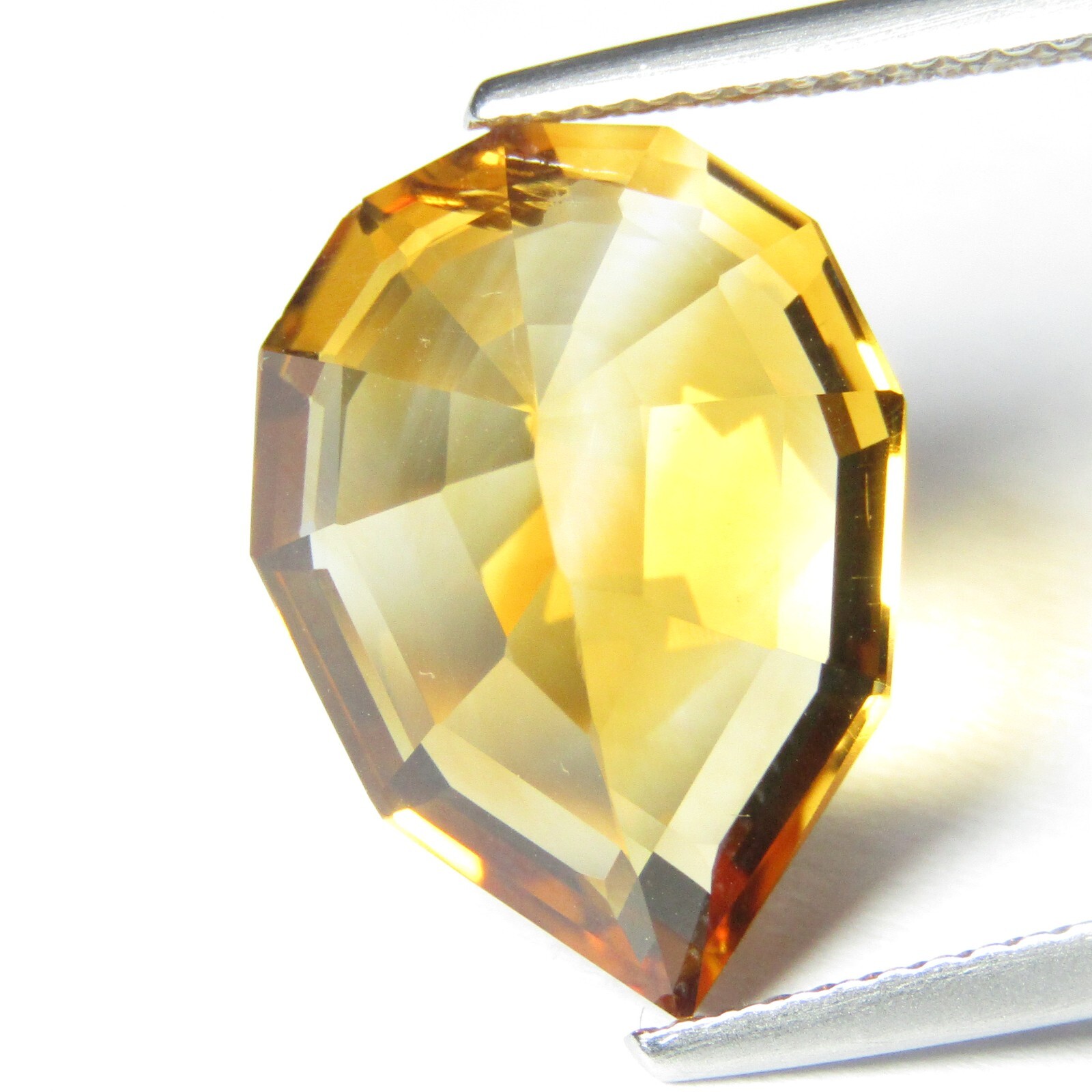 7.16Cts Ravishing Natural Yellow Citrine Pear Custom Cut Loose Madeira ...