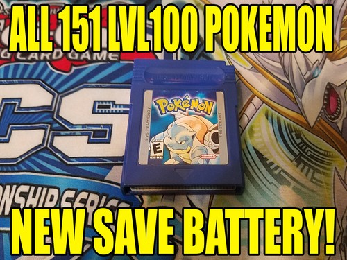 POKEMON BLUE AUTHENTIC - All 151 POKEMON & NEW SAVE BATTERY ...