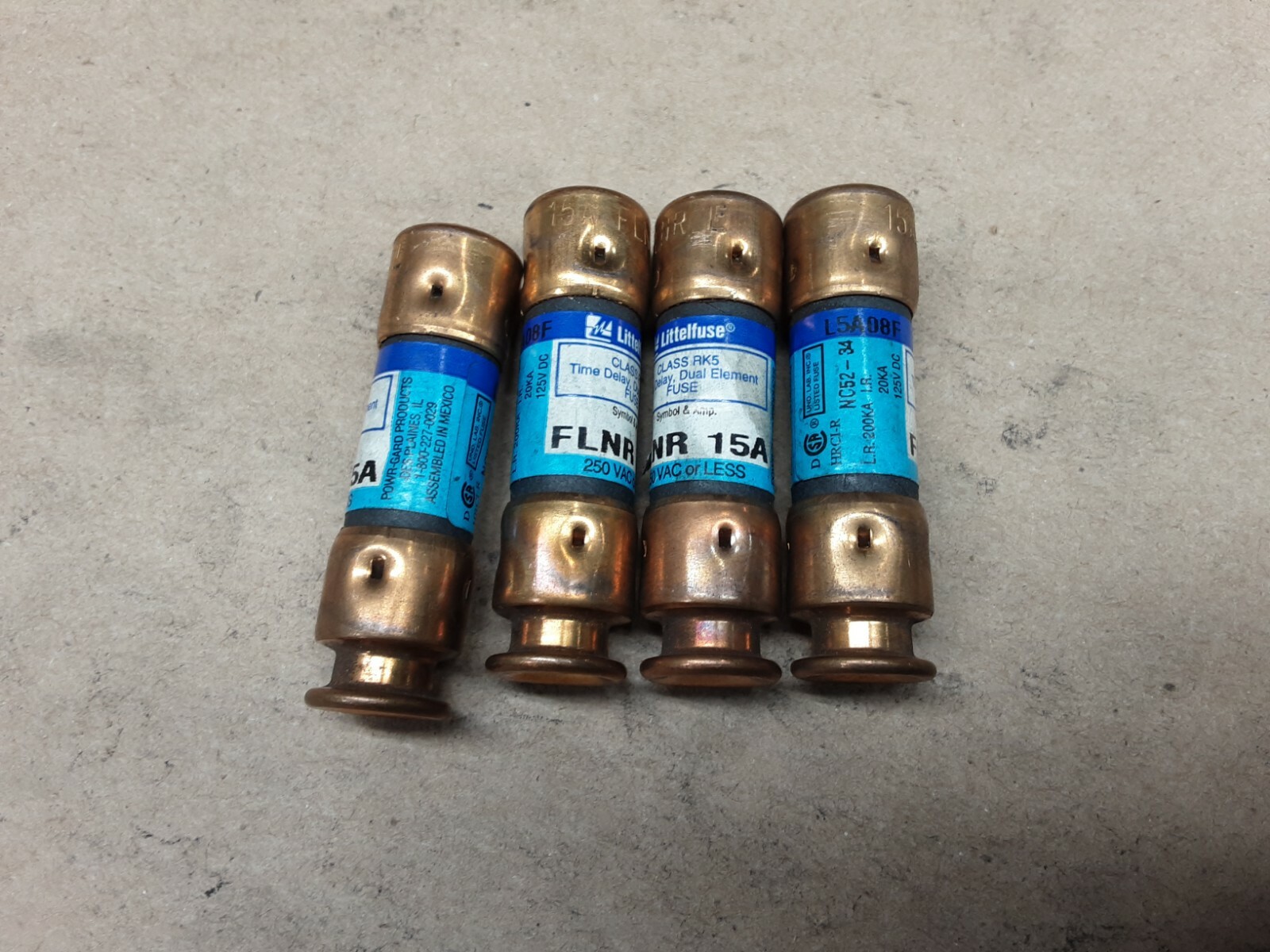 LOT OF 6 Littelfuse FLNR015 FLNR-15 15A 250VAC Fuses #09I3 | eBay