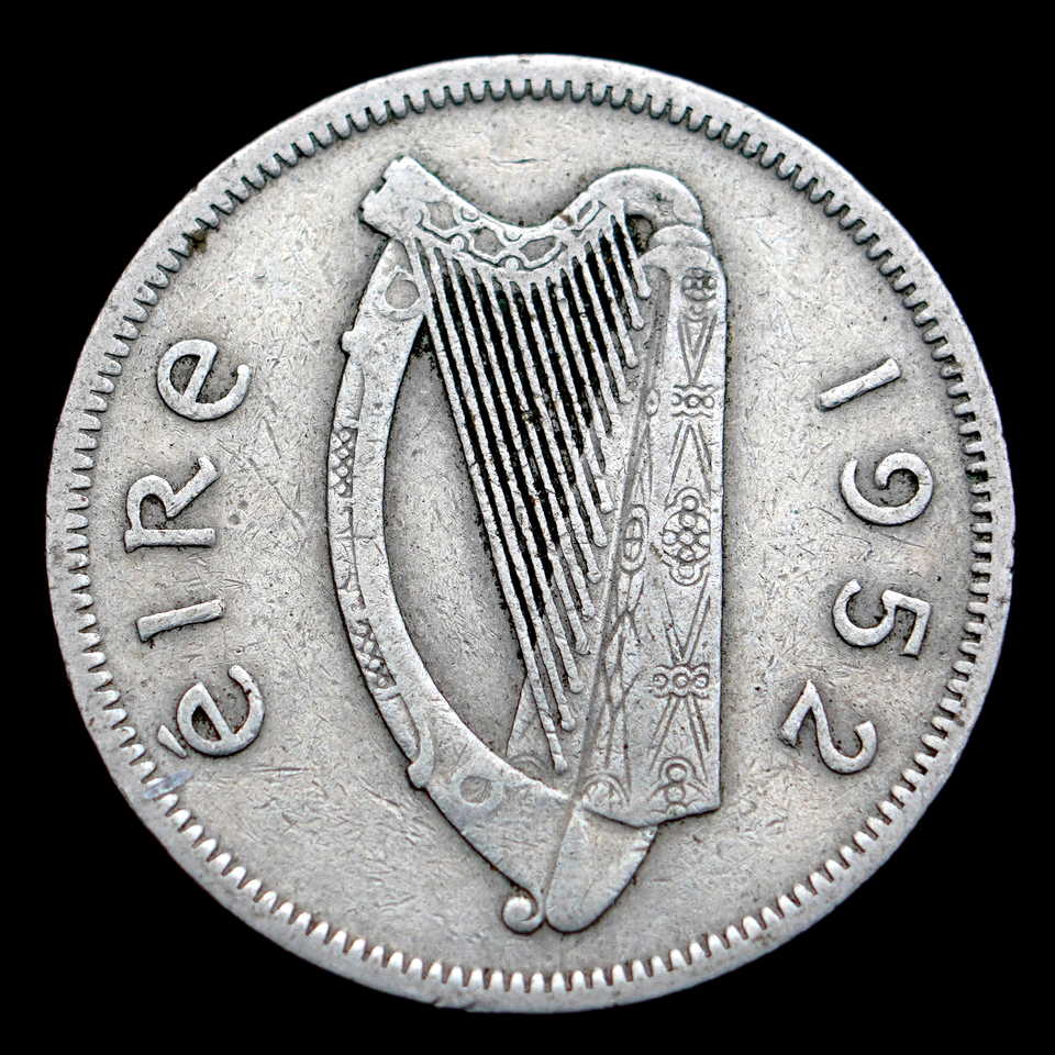 1952 Ireland 6 Pence (Six Pence) Coin, km13a, Mintage 800,000 - Rare ...