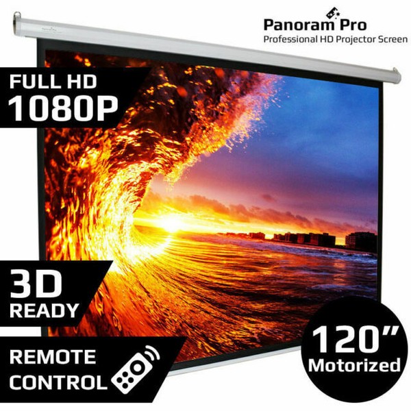120" Inch Electric Motorised Projector Screen Home Theatre HD TV ...