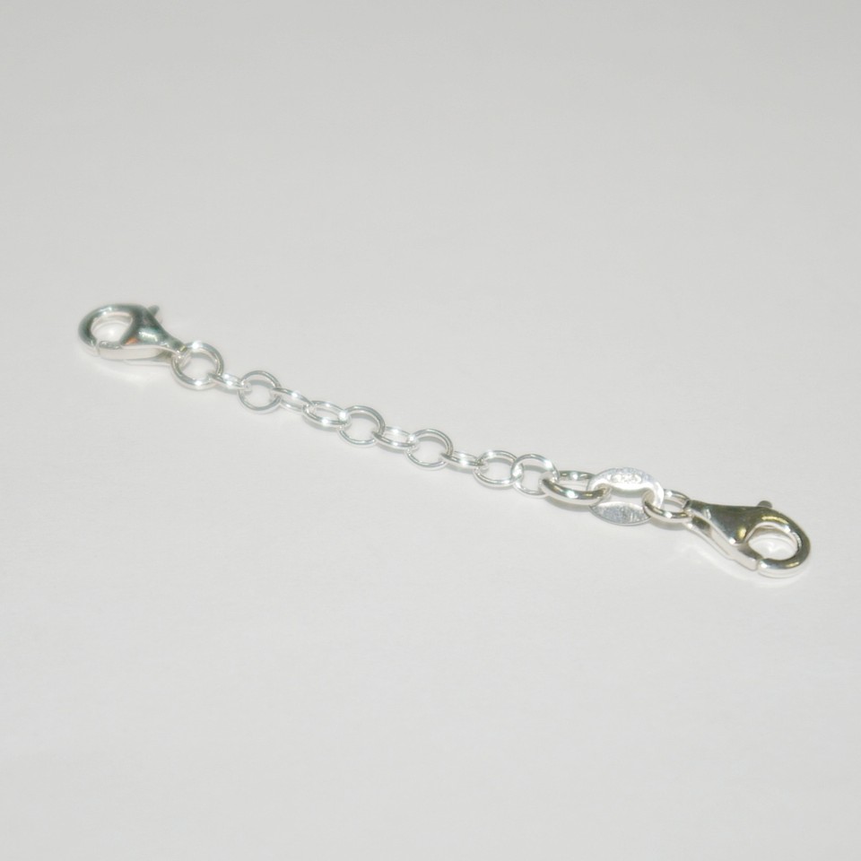 50 pcs Sterling Silver 925 2" Safety CHAIN EXTENDERS with 2 Lobster ...