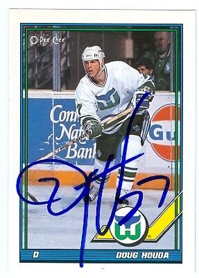 Doug Houda autographed Hockey Card (Hartford Whalers) 1991 Topps #512 ...