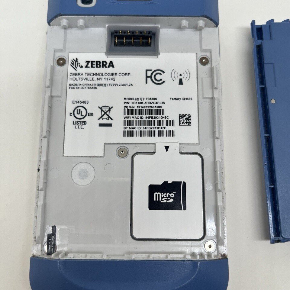 Zebra TC510K Mobile Computer Barcode Scanner TC510K-1HDZU4P-US Battery ...