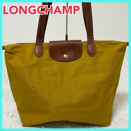 Longchamp Tote Bag Pliage L Nylon Leather Yellow | eBay
