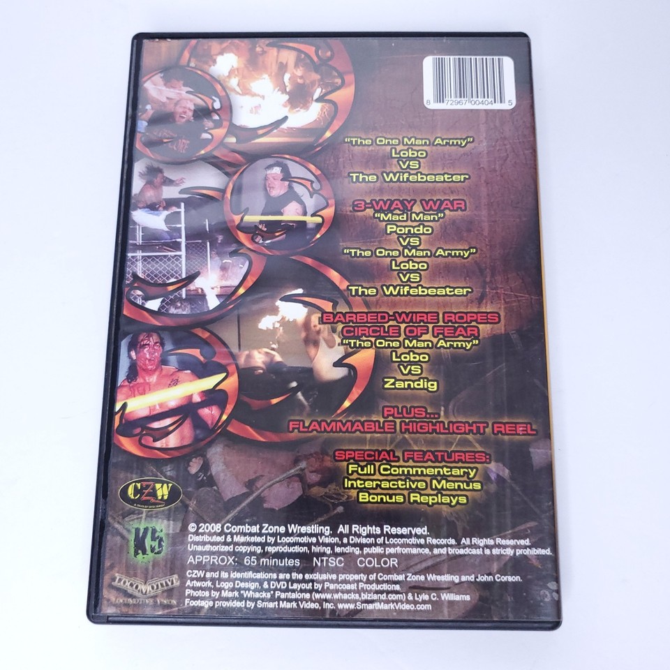 CZW Hotter Than Hell DVD - Locomotive Vision Combat Zone Wrestling 2008 ...
