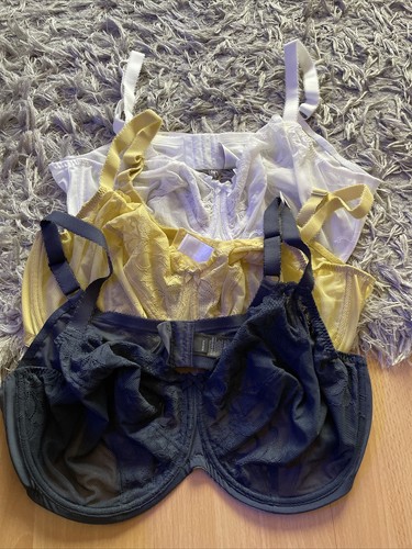 44H Lace Bra Underwired X3 Blue, Yellow And White | eBay