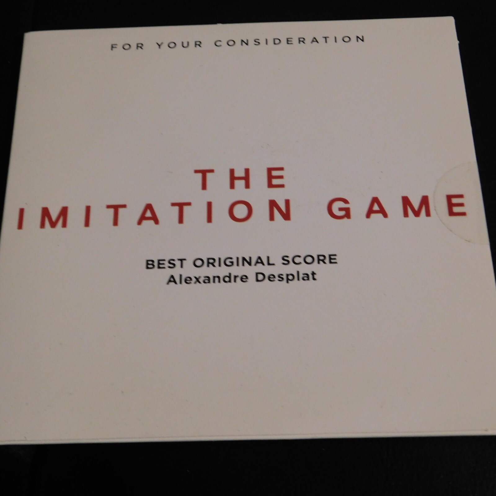 RARE FYC THE IMITATION GAME SCORE CD MOVIE ALEXANDRE DESPLAT PROMO | eBay