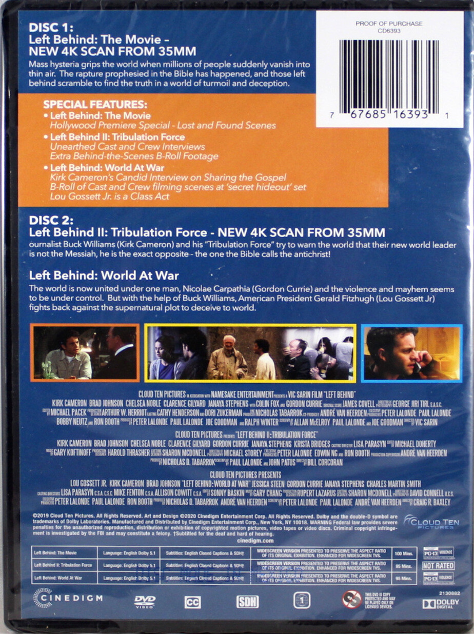 Left Behind TRILOGY Kirk Cameron 2 NEW DVDs 20th Anniversary Edition ...