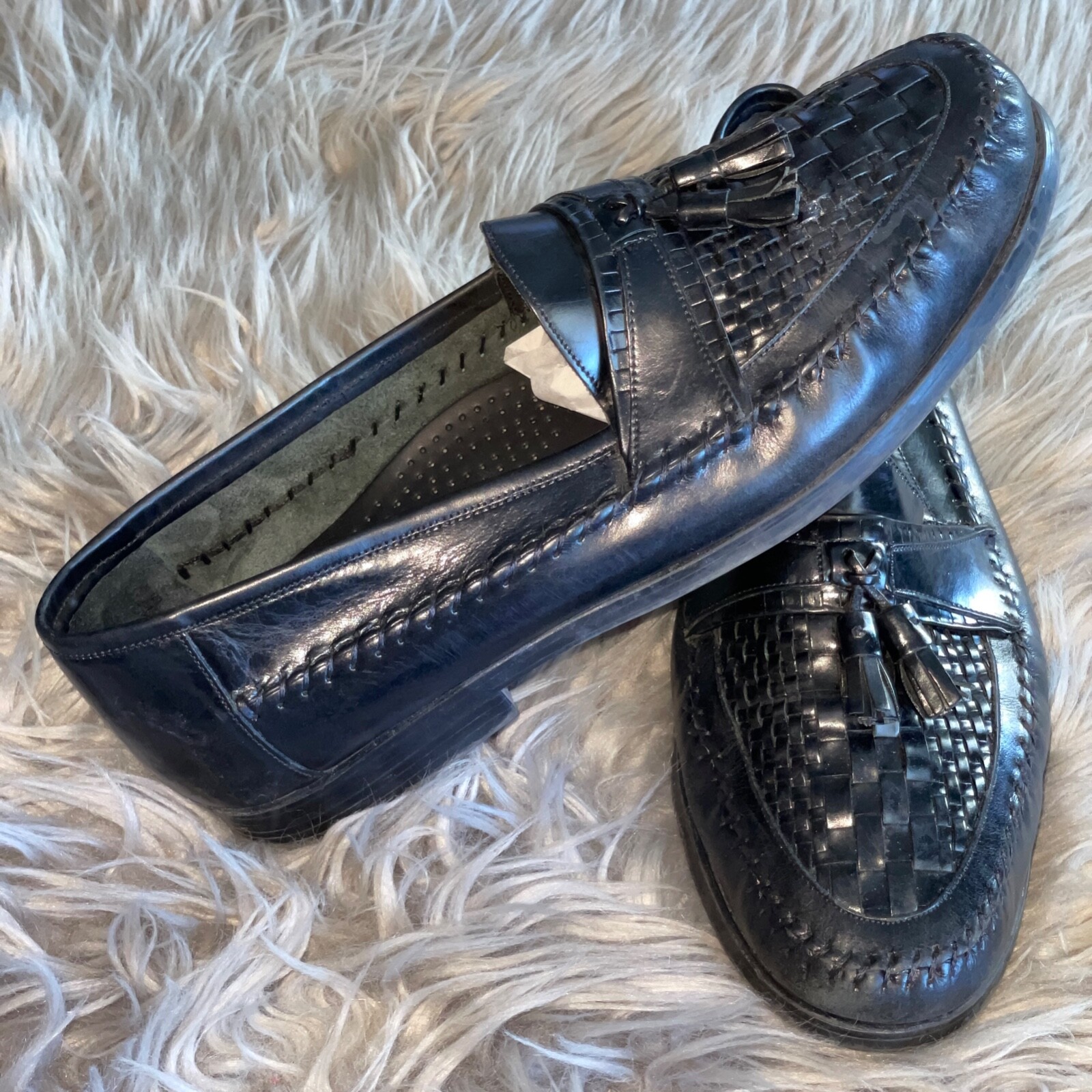 EUC Giorgio Brutini Le Glove Black Woven Leather Loafers Shoes Men's Size 12 | eBay