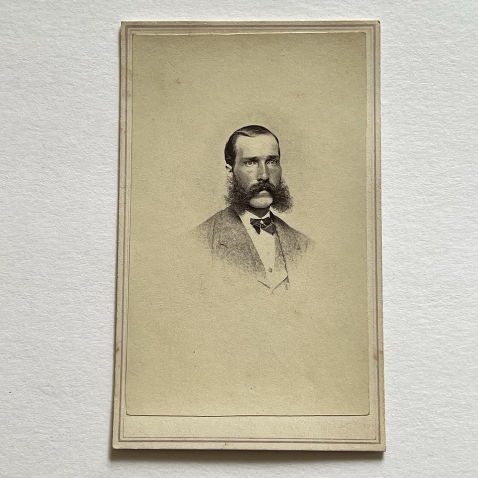 Antique CDV Photograph Charming Man Long Poofy Mutton Chops Civil War ...