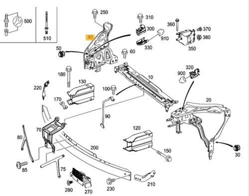 NEW GENUINE MERCEDES BENZ MB E W207 FRONT HEADLIGHT MOUNTING FRAME ...