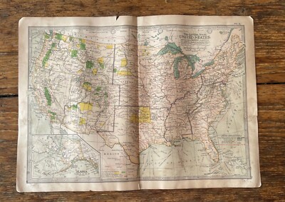 United States, c 1897 Antique Map - The Century Atlas 12x16 | eBay