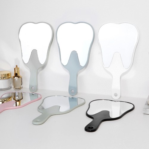 1PC Dental Mouth Mirror Tooth Shaped Mirror Handheld Unbreakable ...