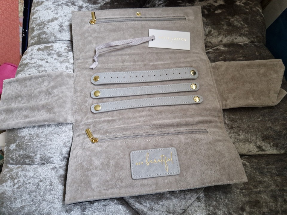 Katie Loxton Travel Jewellery Roll HEY BEAUTIFUL Black NEW | eBay UK