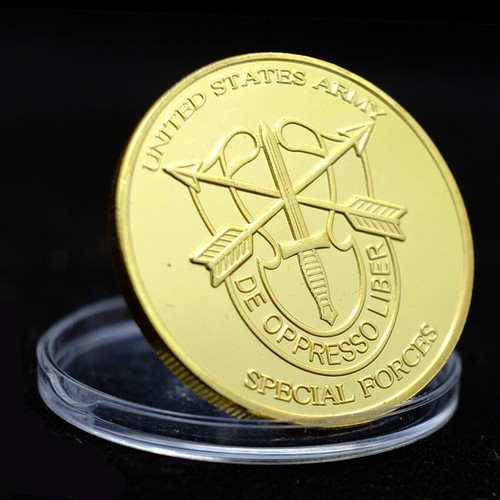 100 PCS United States Gold Plated Coin Collectible GREEN BERET US Army ...