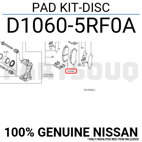 D10605RF0A Genuine Nissan PAD KIT-DISC D1060-5RF0A | eBay
