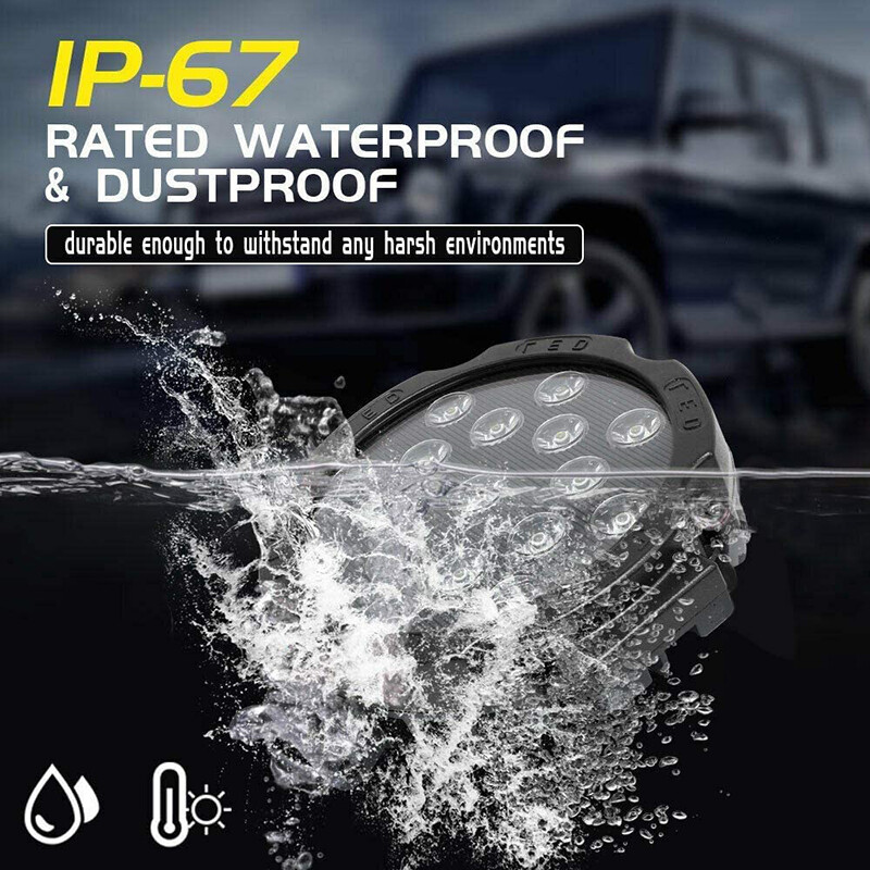 2/4PK 7"inch Round LED Work Light Bar Pods Driving Fog Headlight Truck ...