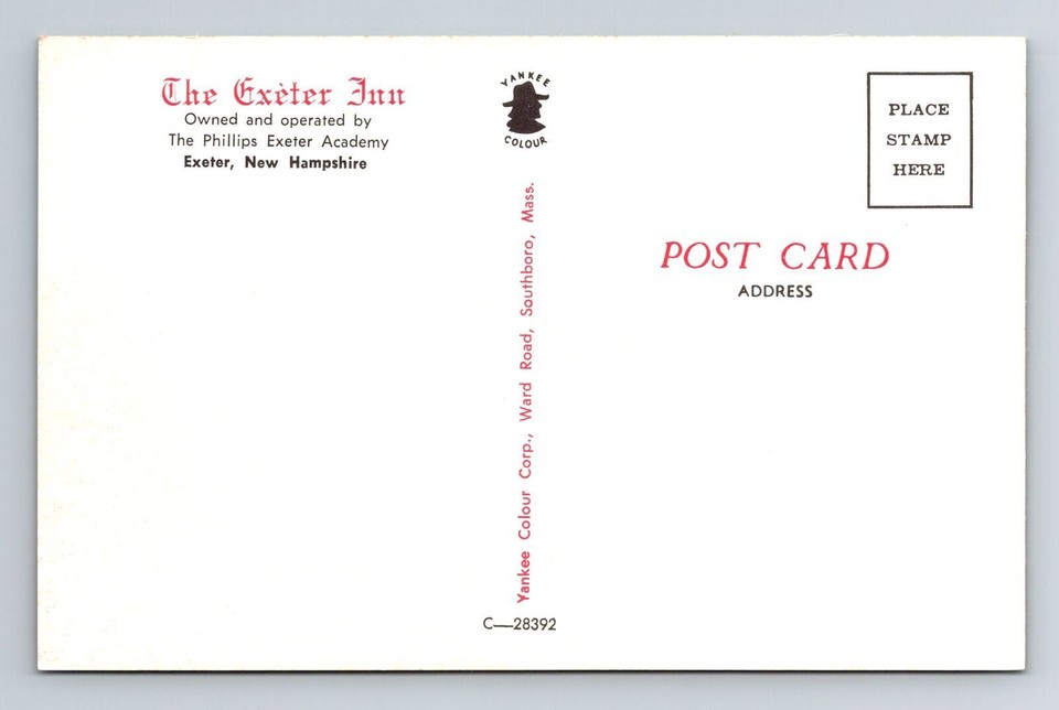 Exeter NH-New Hampshire Phillips Exeter Inn Antique Vintage Souvenir ...