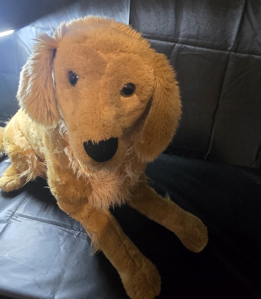Melissa & Doug Large Golden Retriever Life-Size Plush Dog Stuffed ...