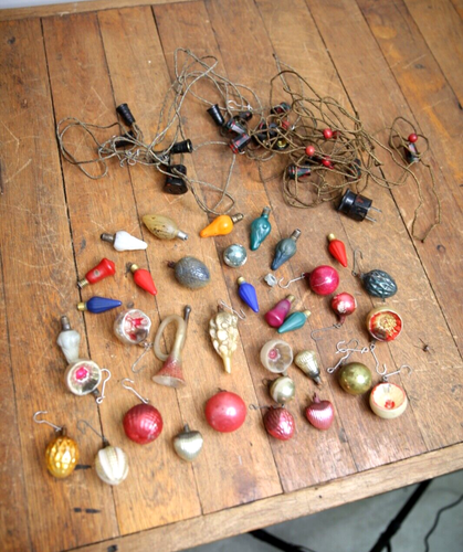 Vintage Christmas Ornaments Shiny Brite Glass bulbs / Lights for ...