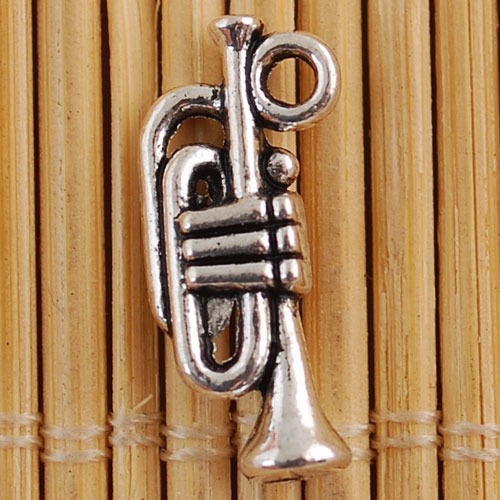MIXED SET- 6 New MUSICAL INSTRUMENTS small-sized Charms Silver Alloy ...