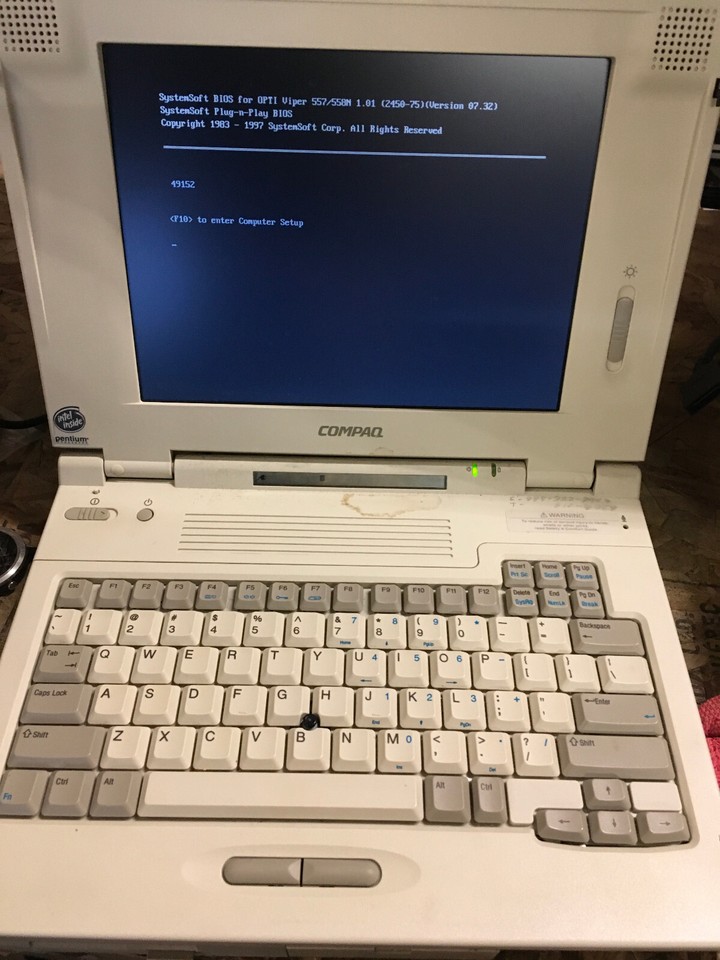 VINTAGE Compaq LTE 5250 10.4" Intel Pentium KEYBOARD NON-FUNCTIONAL -EQ ...