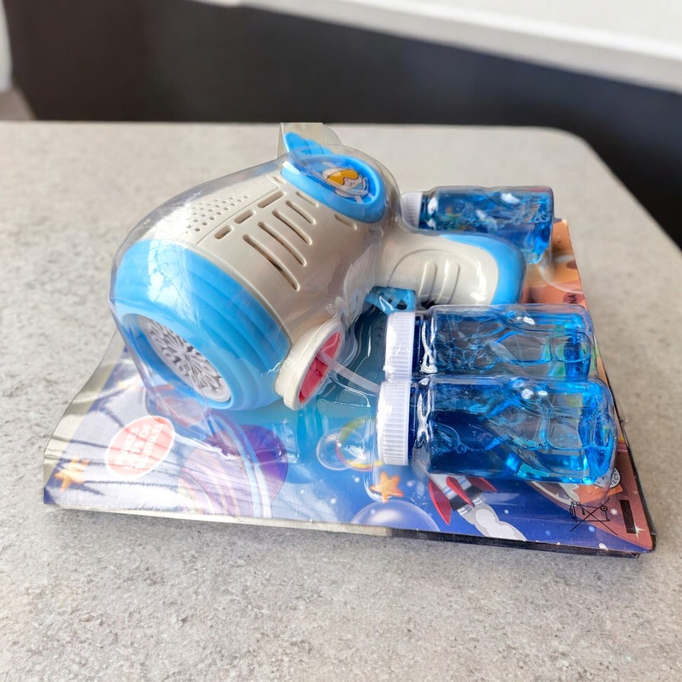 Fully Automatic Bubble Gun Blue Space Rabbit Multi Blaster Light Up ...