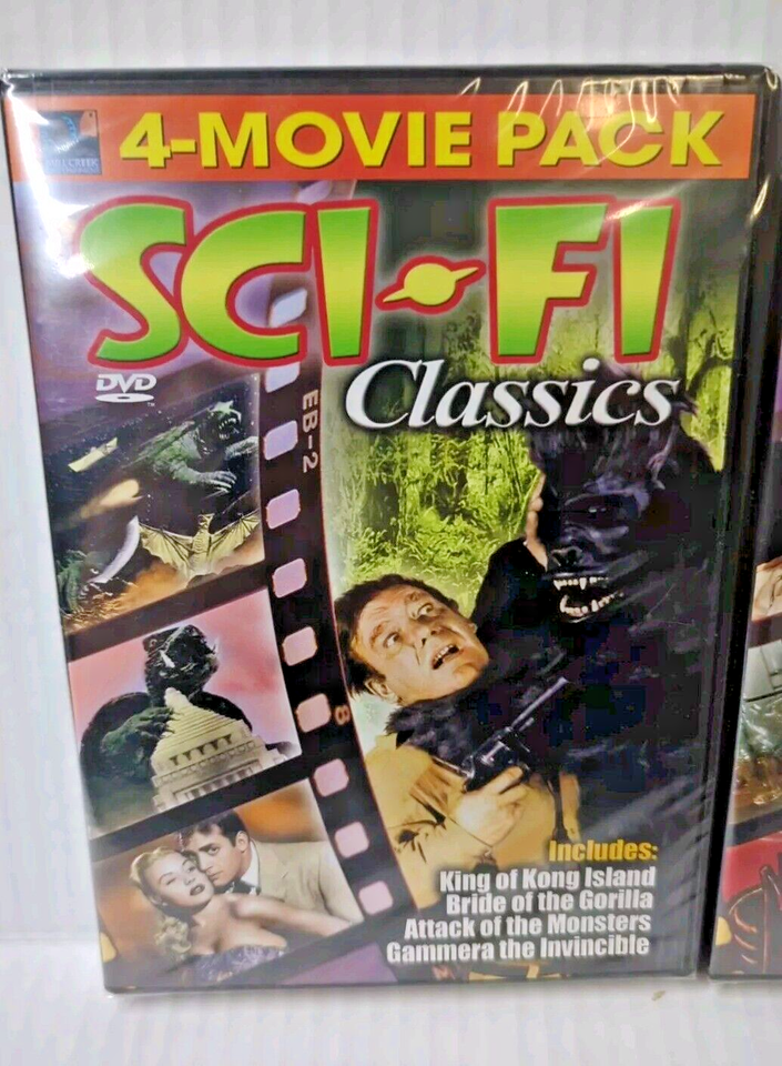 Lot Of 3 "Sci-Fi Classics 4 Movie Packs DVDs Horror NEW RARE MS ...